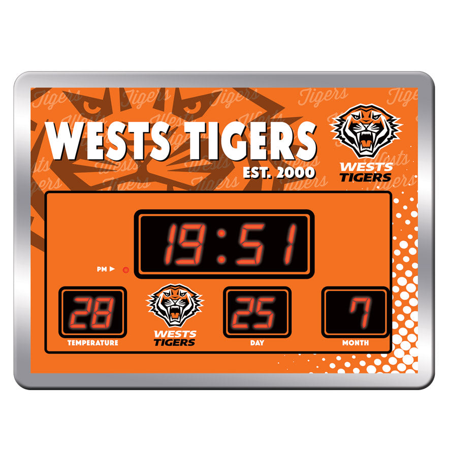 Wests Tigers Led Scoreboard Clock – Licensing Essentials