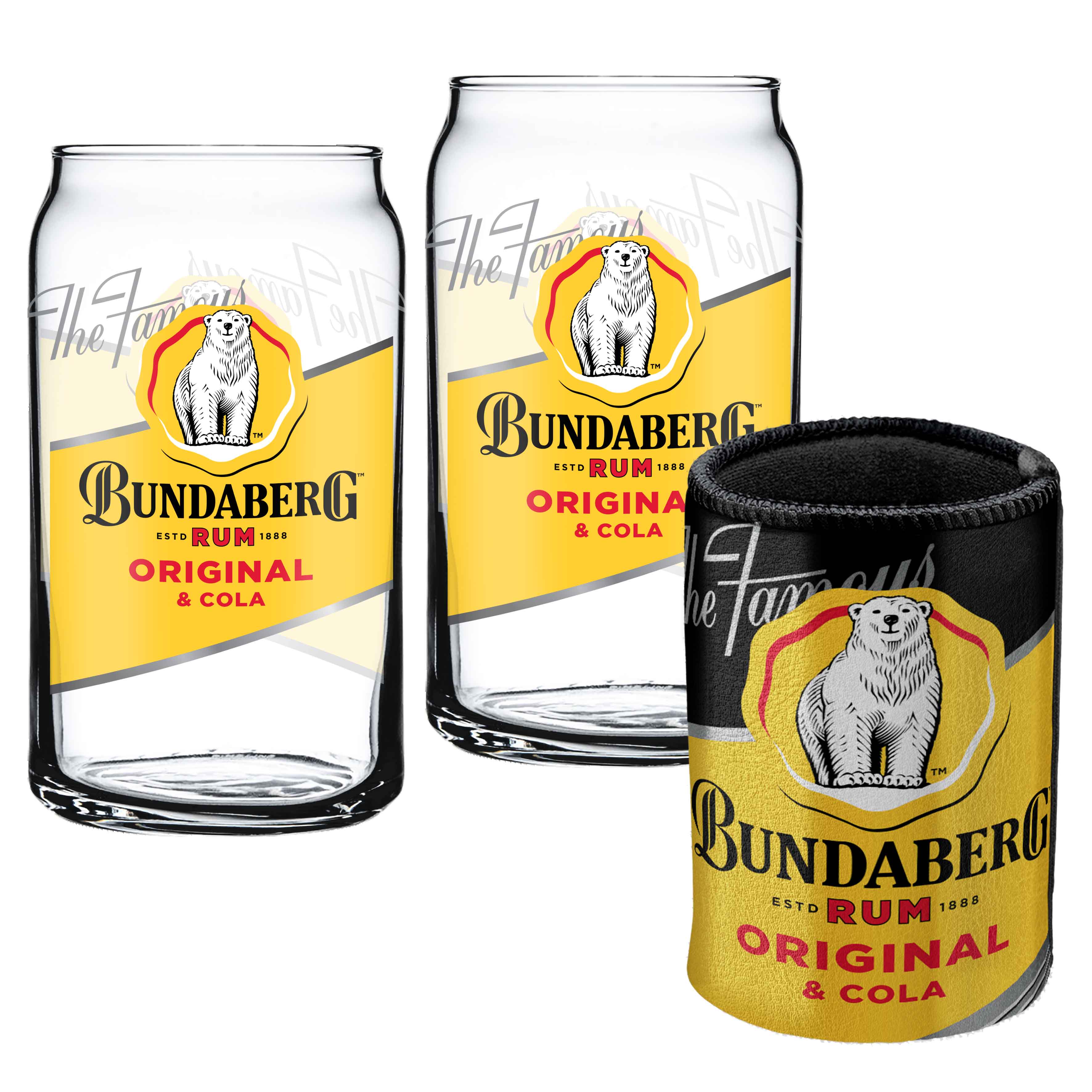Bundaberg Rum Can Shaped Glass & Metallic Can Cooler – Licensing Essentials