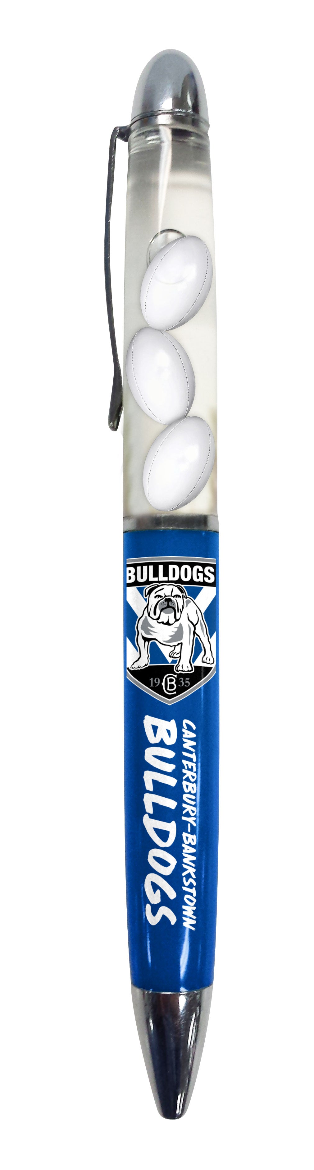 Canterbury-Bankstown Bulldogs Floating Rugby Ball Pen – Licensing ...