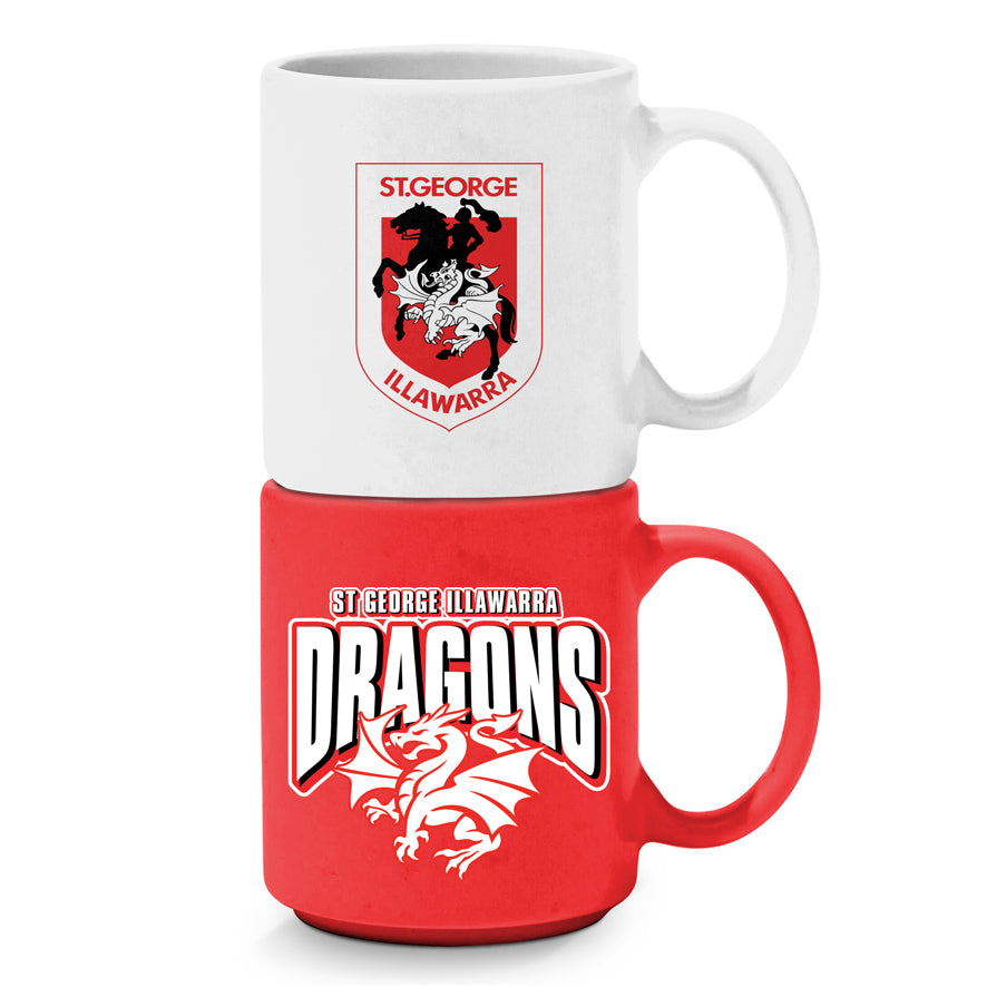 St. George Illawarra Dragons Stackable Ceramic Mugs – Licensing Essentials